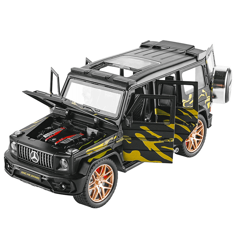 Метален джип, Mercedes G Class, Звук, Светлини, Бял, Пушек, Черен, Без опаковка — Toysi.bg