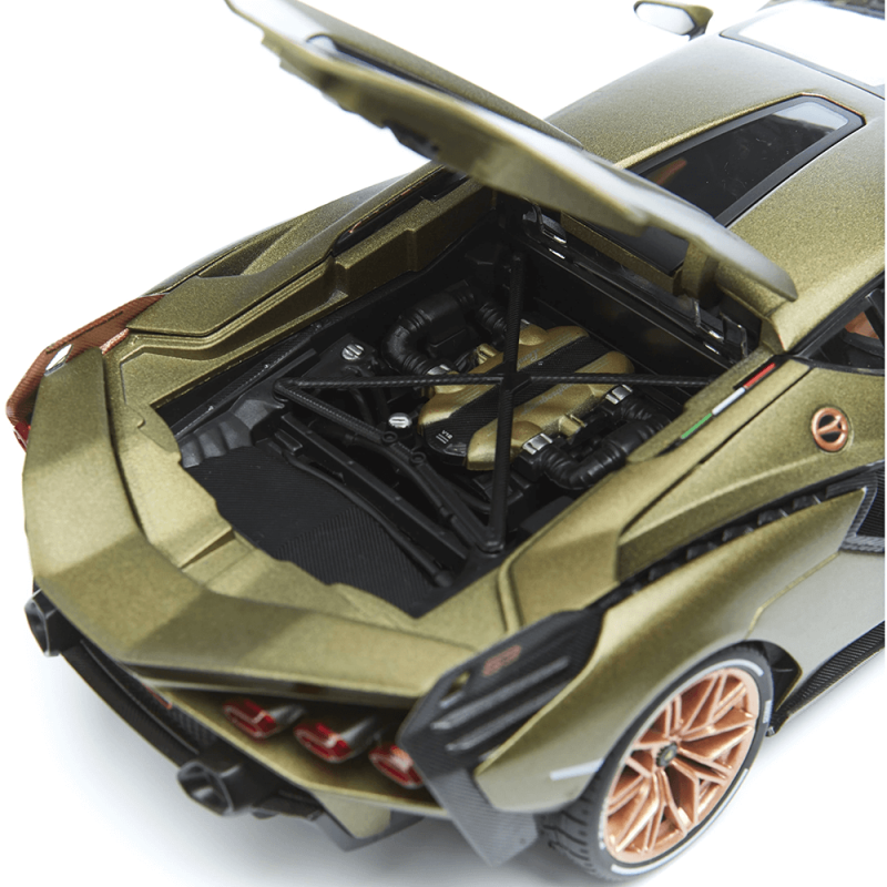 Метален автомобил, Lamborghini Sian, Със звук и светлини, Златист, С пушек, Без опаковка — Toysi.bg
